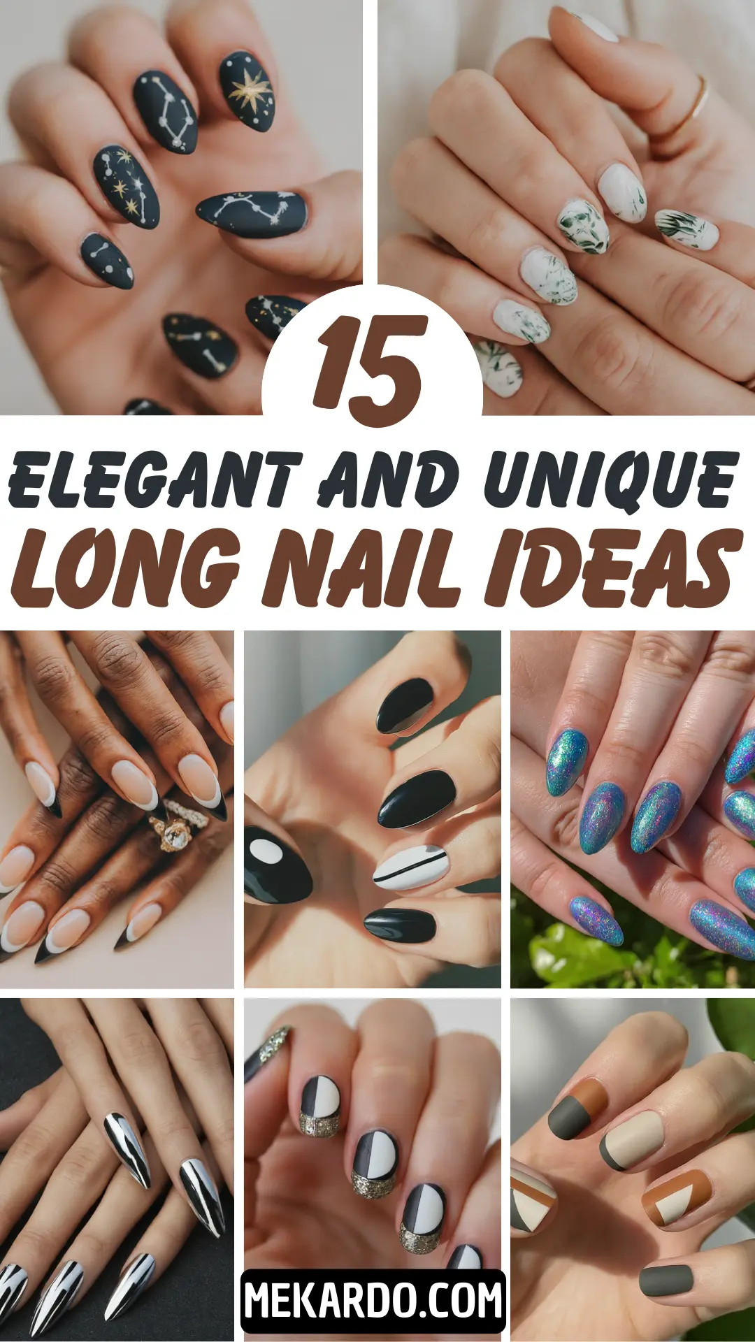 15 Elegant And Unique Long Nail Ideas - Mekardo